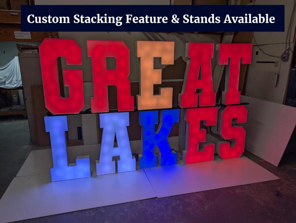 3 to 6 Foot Tall LED Marquee Letters – Heavy-duty RGB Acrylic Light-up ...