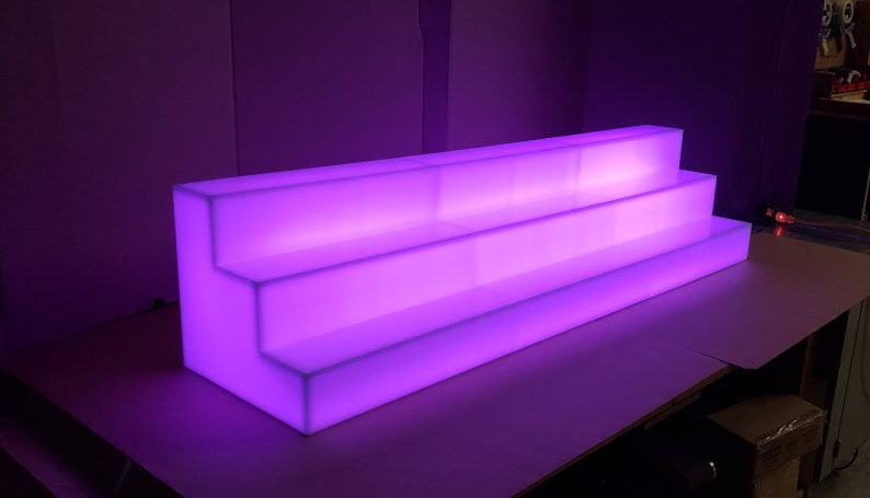 3 Step Tiered LED Glow Illuminated Acrylic Bottle Shelf Display - Etsy