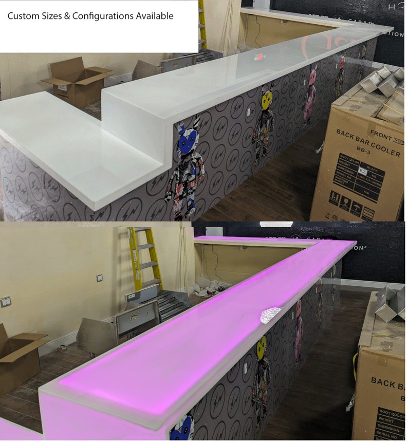 Custom Bartop Acrylic LED Glow Light up Bar and Counter Top (custom ...