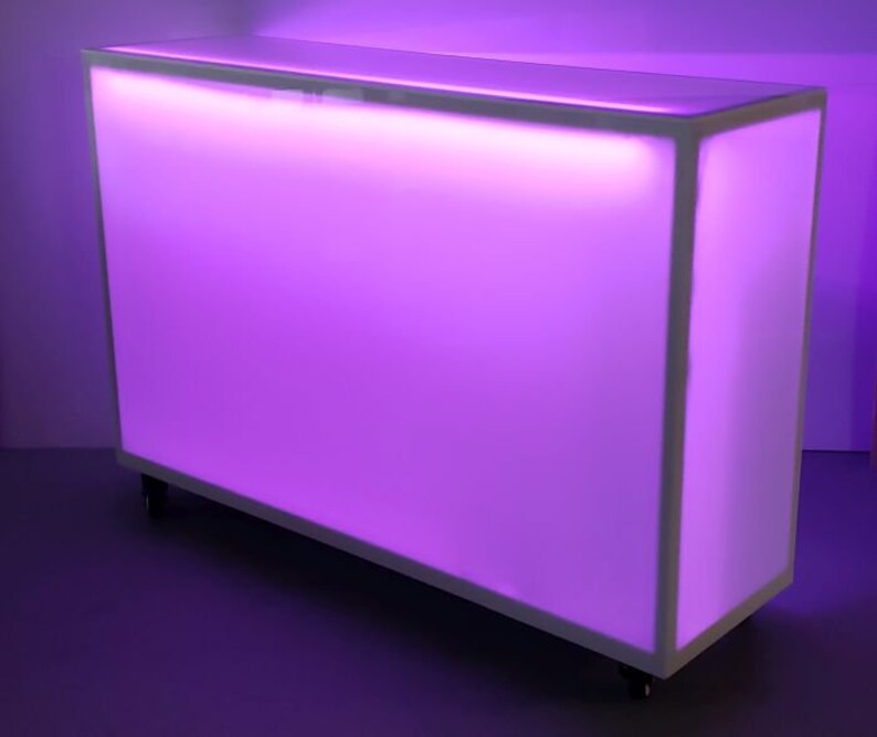 Light up 6 Foot Rolling Counter LED Glow Bar on Wheels - Etsy