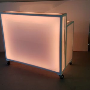 4 Foot Folding LED Glow Light up Portable Bar on Wheels for Mobile ...