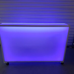 6 Foot Folding LED Glow Light up Portable Bar on Wheels for Mobile ...
