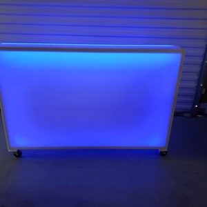 6 Foot Folding LED Glow Light up Portable Bar on Wheels for Mobile ...