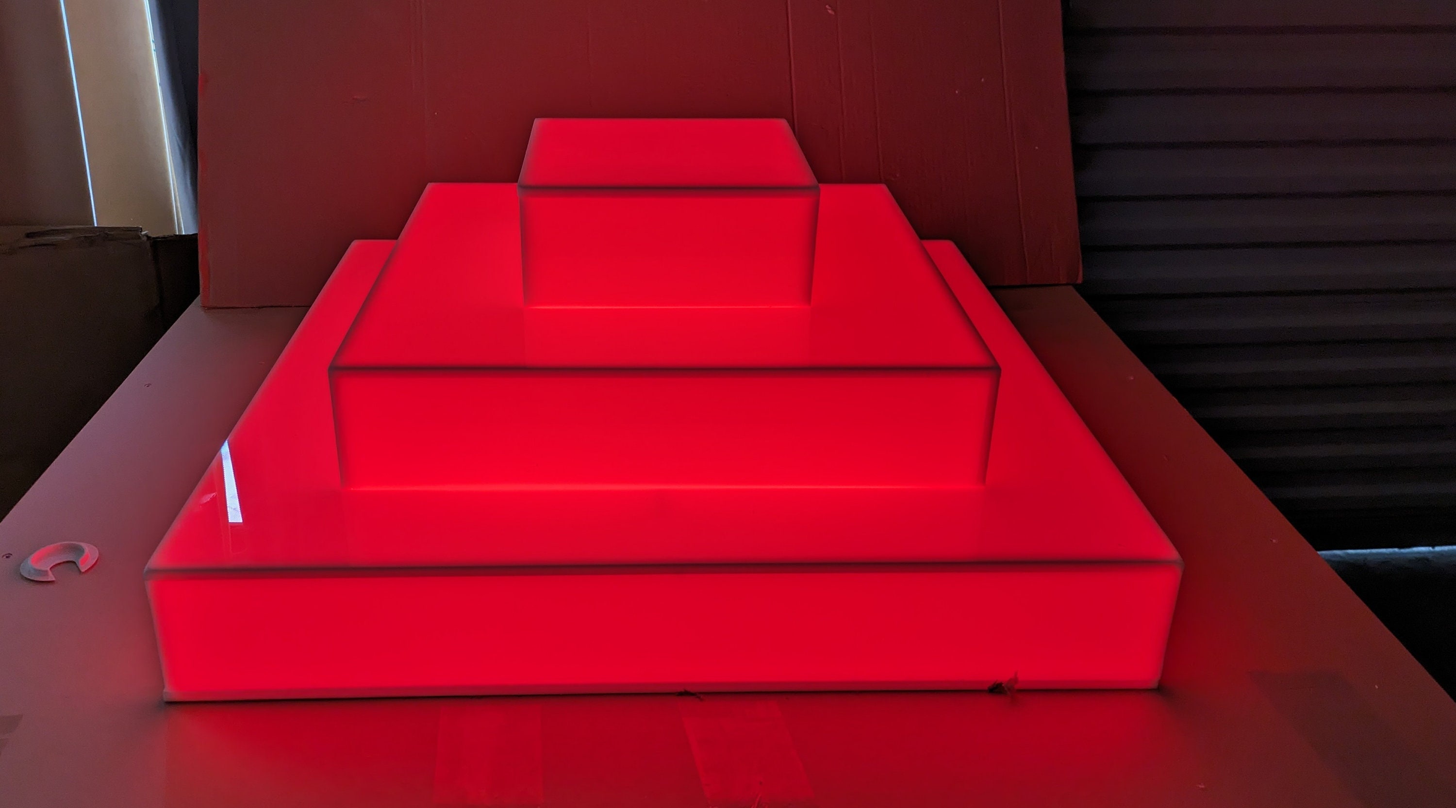 3 Tier 30 Inch Square Acrylic LED Illuminated Display Shelf for Bottle ...