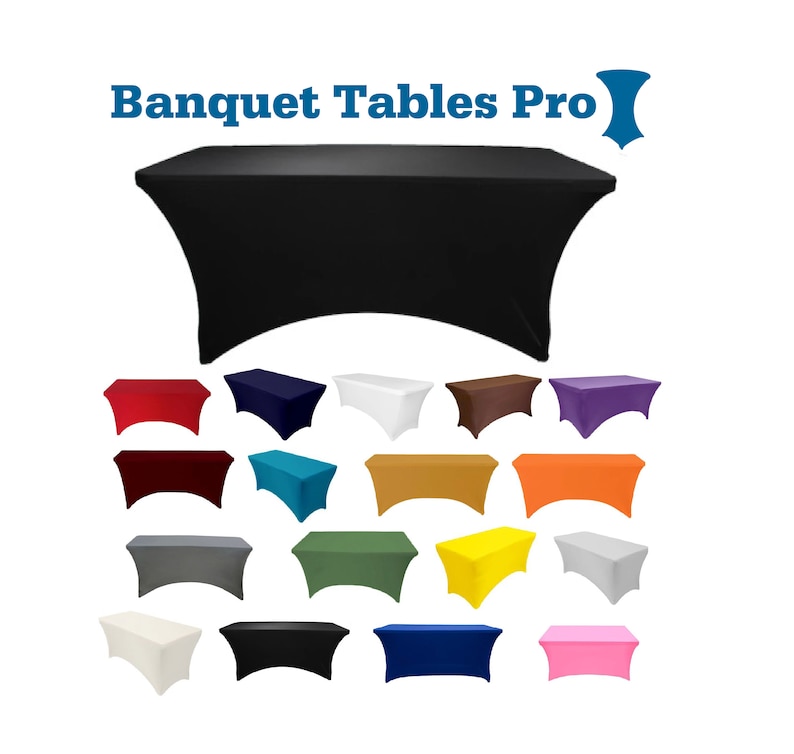 2 or 5 PACK 8 Foot 30"x96" Rectangular Spandex Tablecloths, Stretch ...