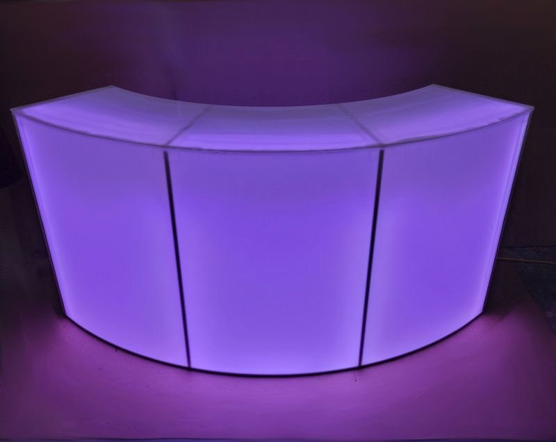 Custom Made LED Illuminated Curved Serpentine Circular Bar Counter ...