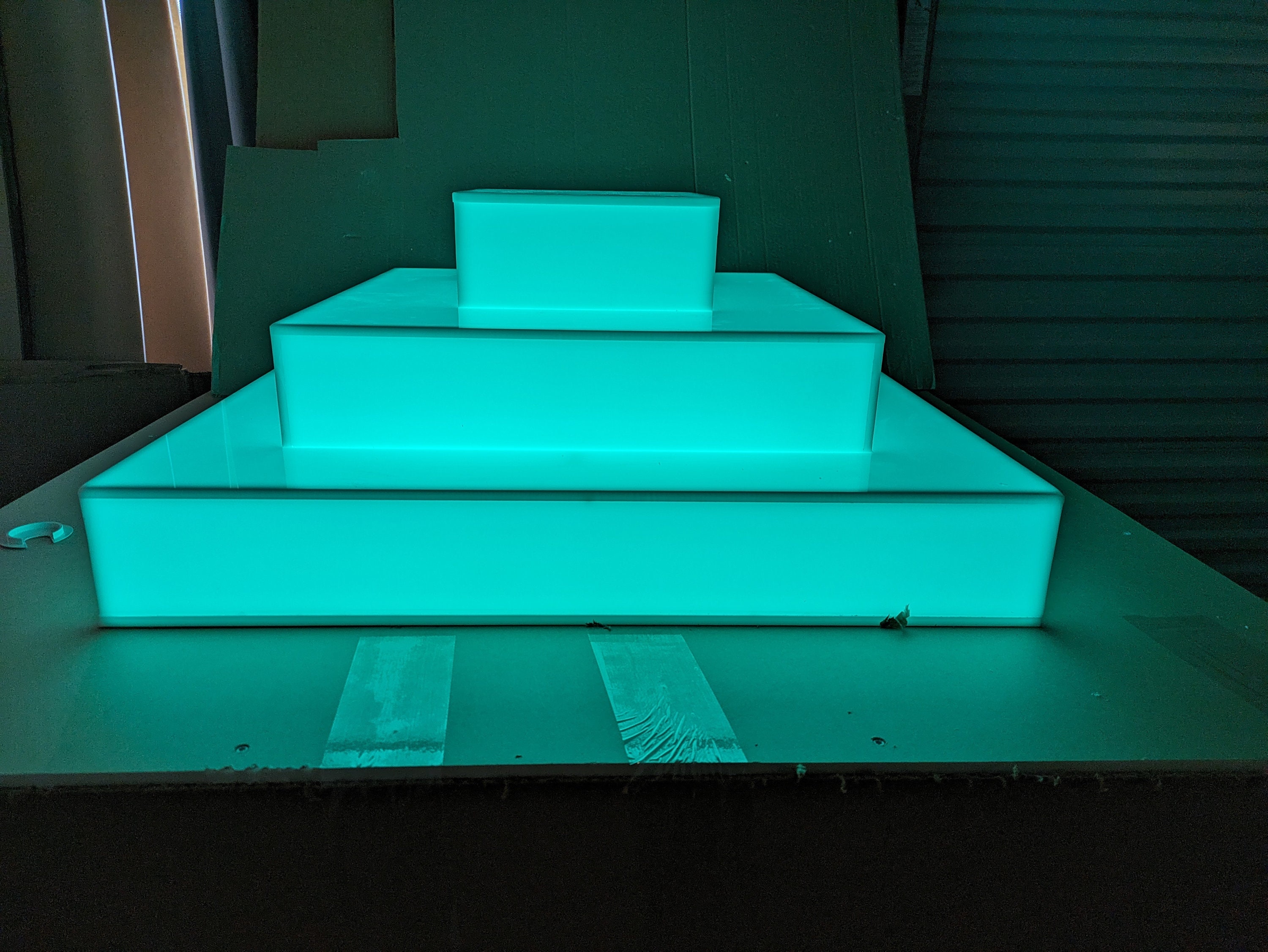 3 Tier 30 Inch Square Acrylic LED Illuminated Display Shelf for Bottle ...