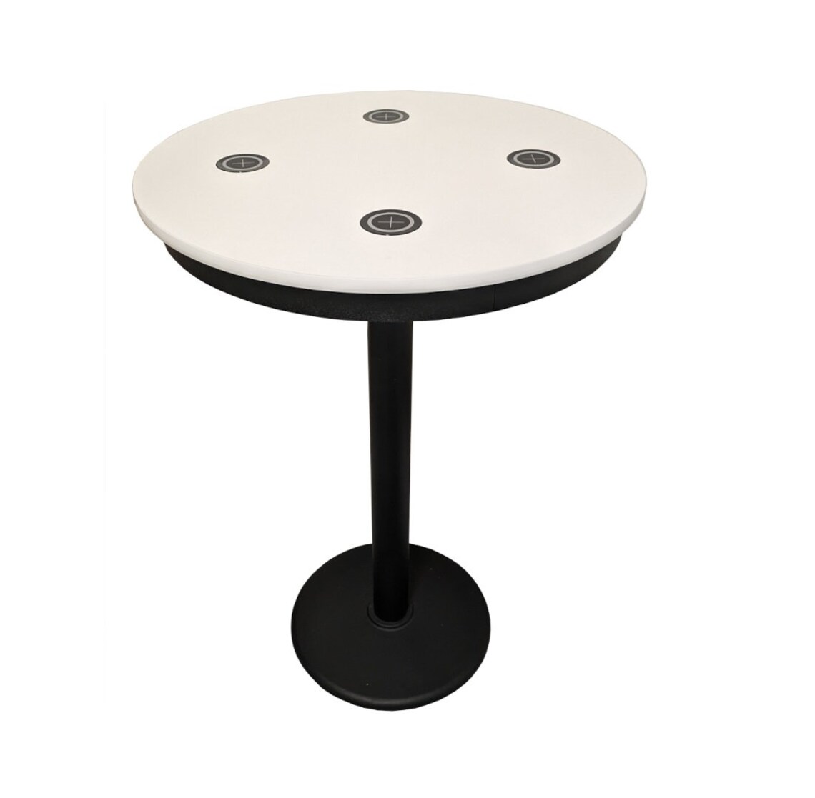 Round Wireless Charging Bar Height Trade Show Table - 4 Quick Chargers ...