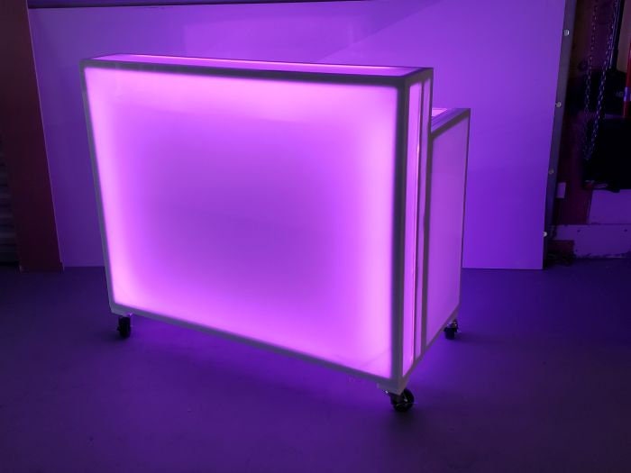4 Foot Folding LED Glow Light up Portable Bar on Wheels for Mobile ...