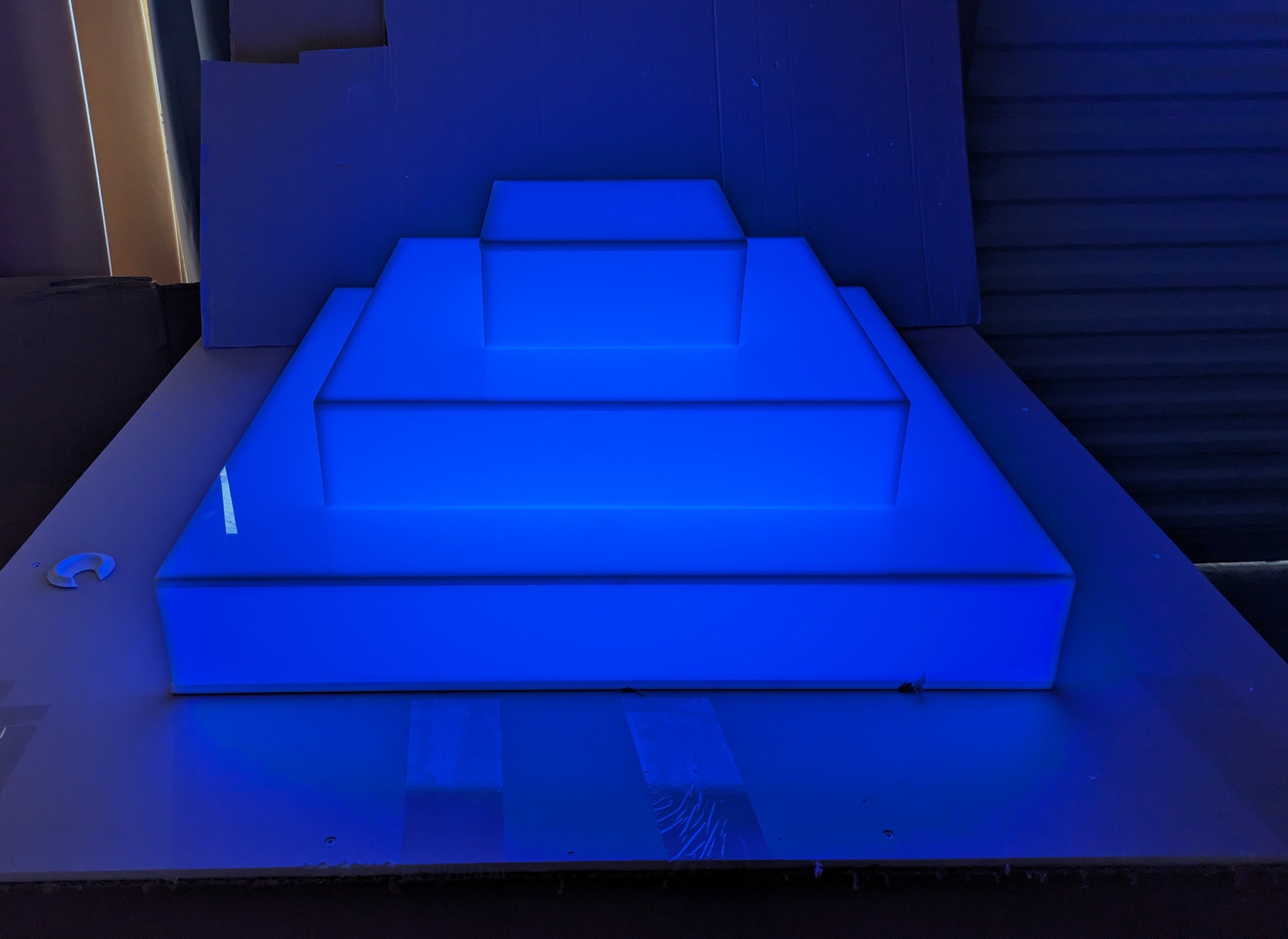 3 Tier 30 Inch Square Acrylic LED Illuminated Display Shelf for Bottle ...