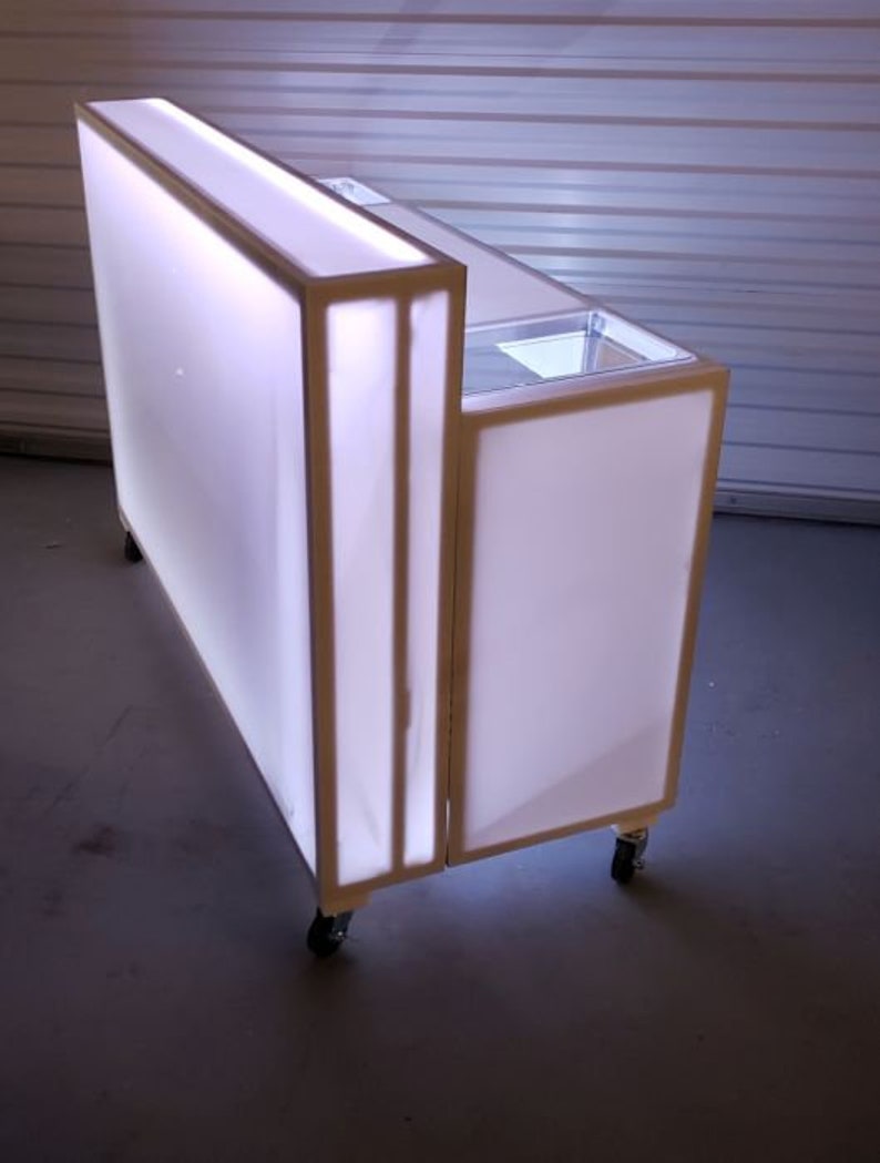 6 Foot Folding LED Glow Light up Portable Bar on Wheels for - Etsy
