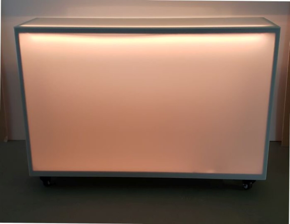Light up 6 Foot Rolling Counter LED Glow Bar on Wheels - Etsy