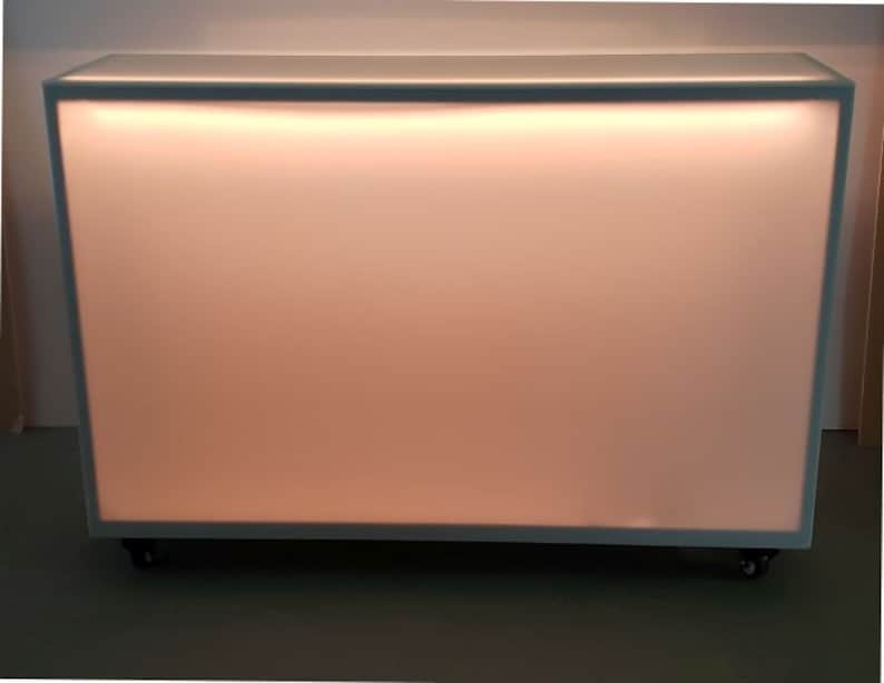 Light up 6 Foot Rolling Counter LED Glow Bar on Wheels - Etsy