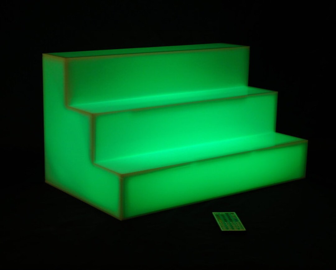 3 Step Tiered LED Glow Illuminated Acrylic Bottle Shelf Display - Etsy