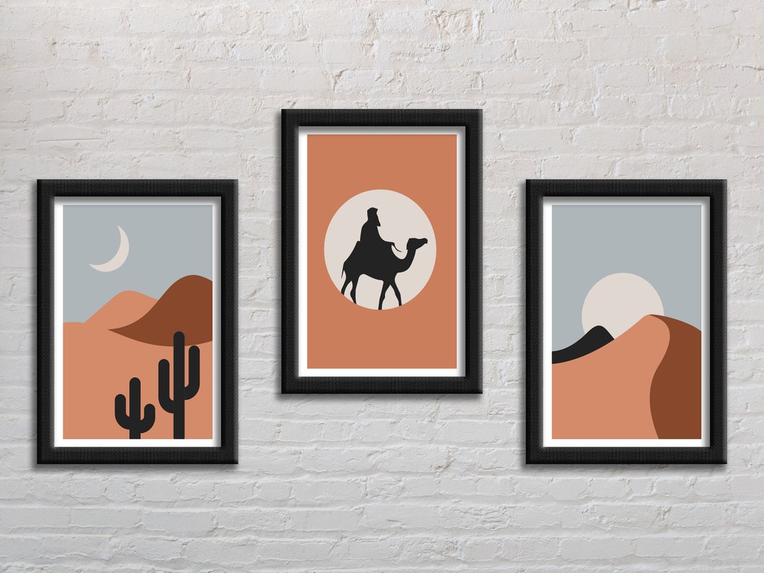 Art Print Poster Set Boho Desert Landscape Illustration in Many ...