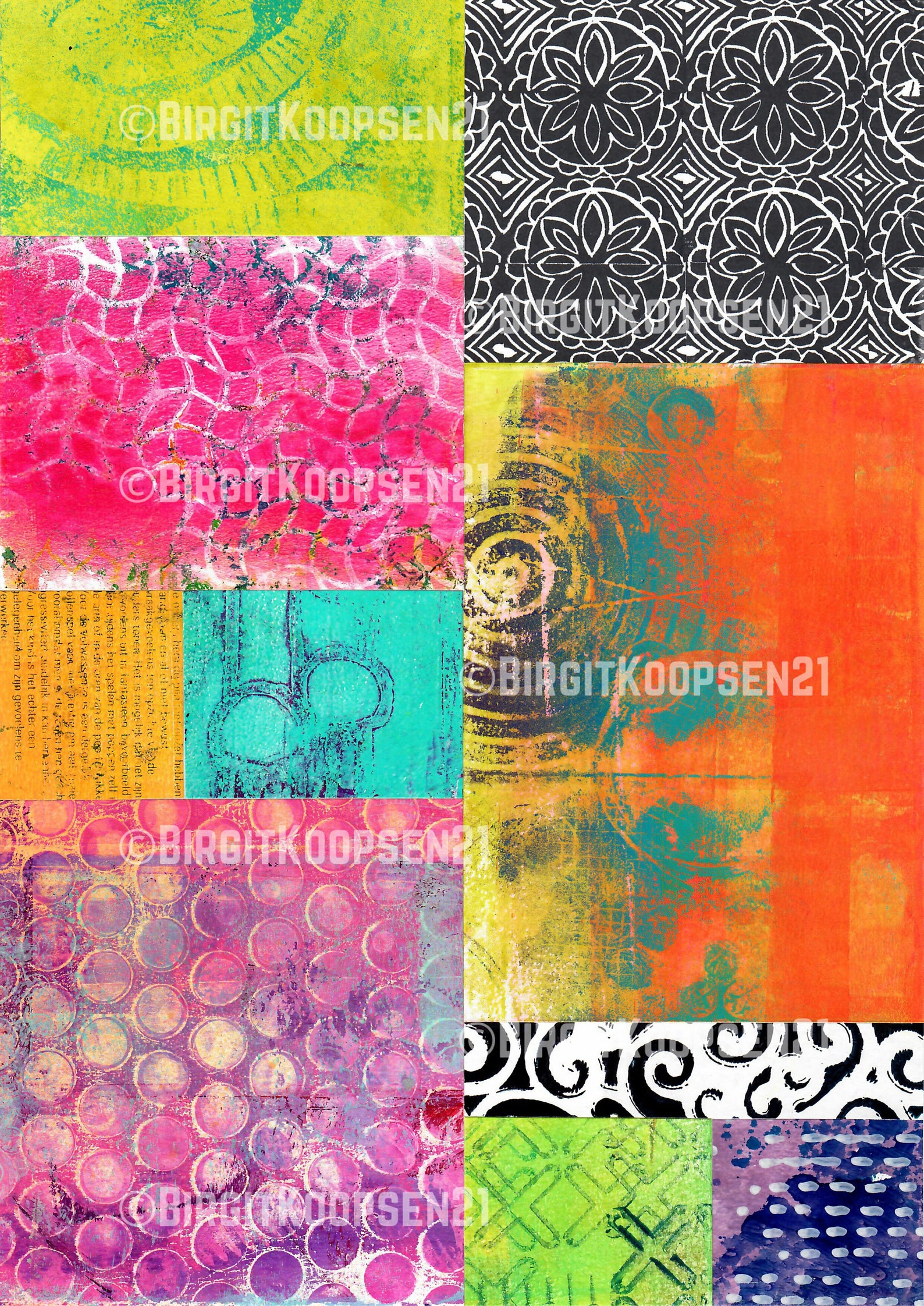 Printable Mixed Media Collage Sheets - Etsy