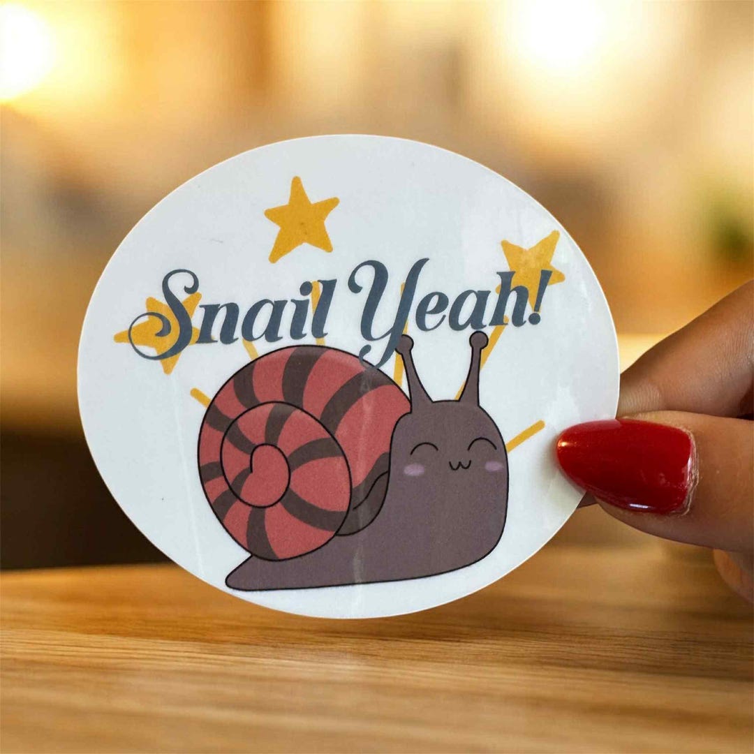 Snail Yeah Sticker | Cute Encouragement Snail | Motivational Vinyl - Etsy
