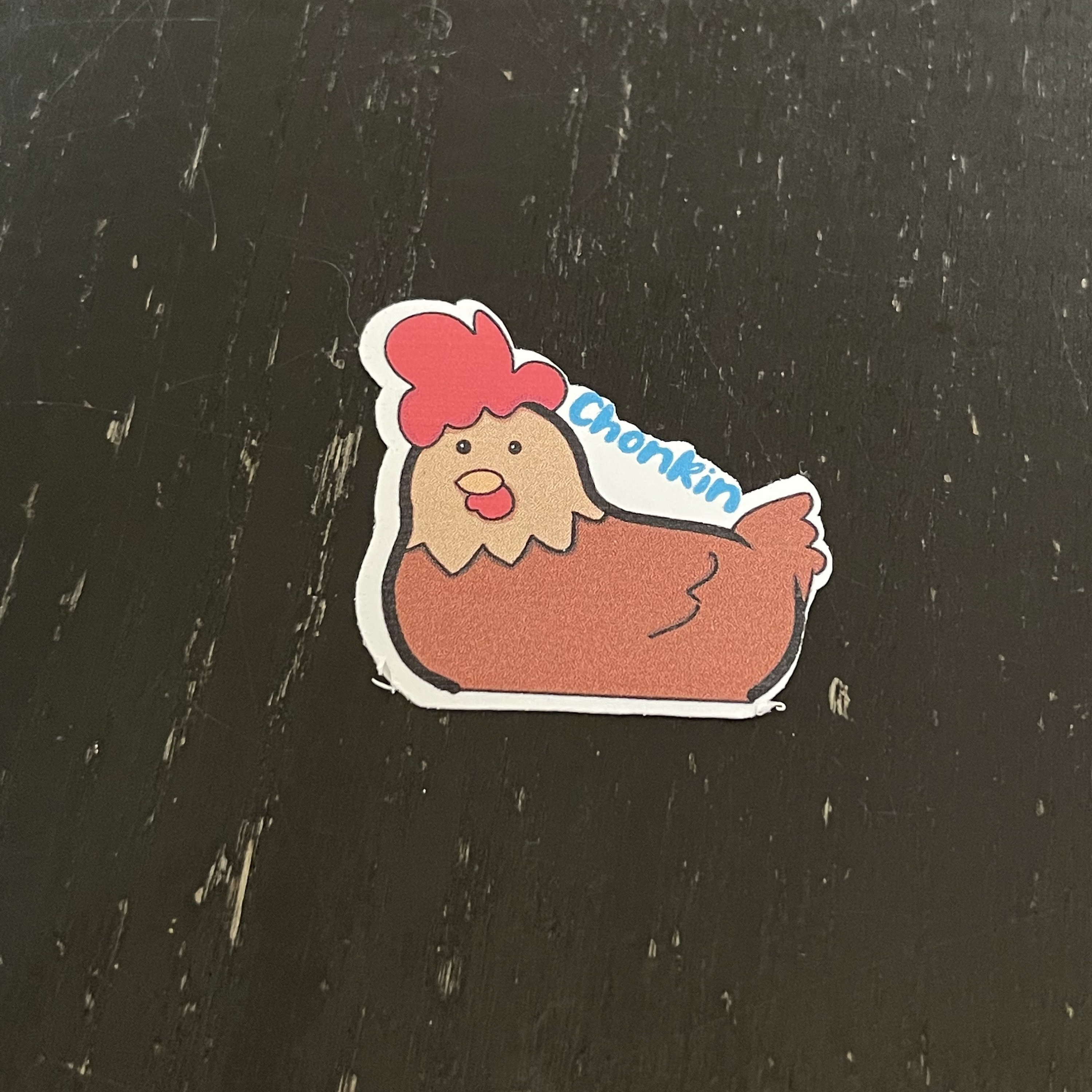 Chonkin Chonky Fat Chunky Chicken Water-Resistant Sticker Laptop ...