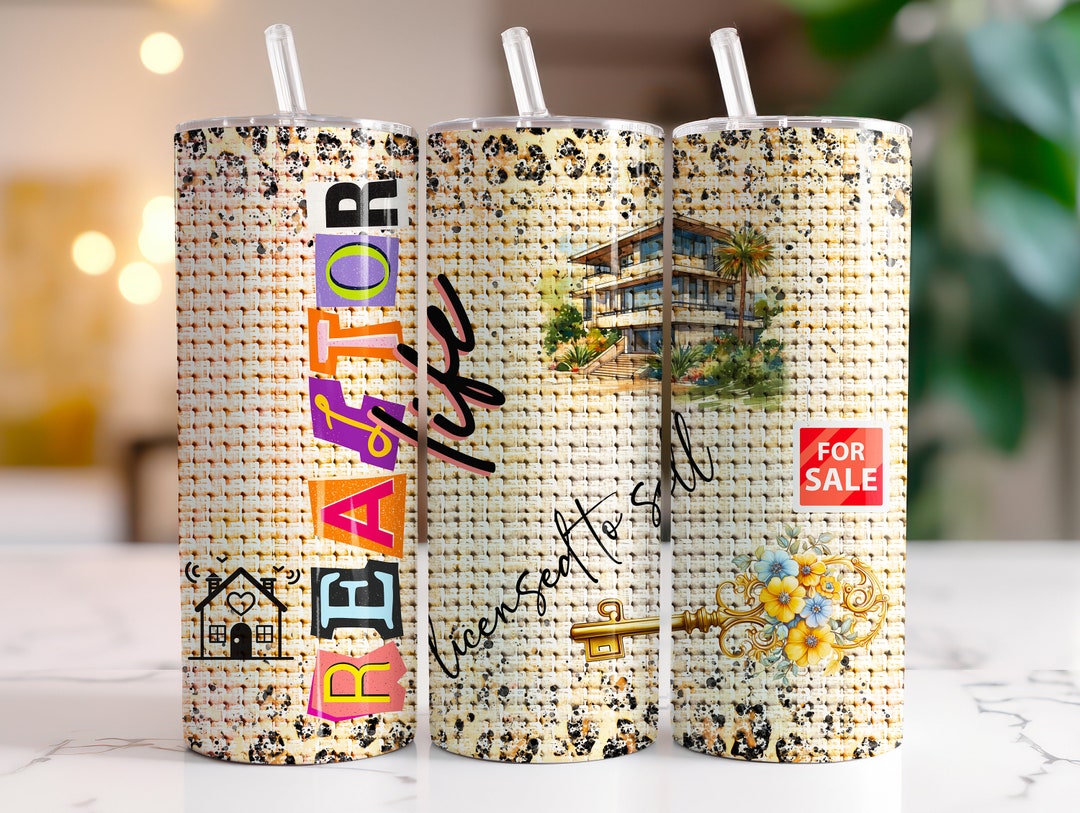Realtor Tumbler Wrap, Realtor Leopard Tumbler Design, Realtor Digital ...