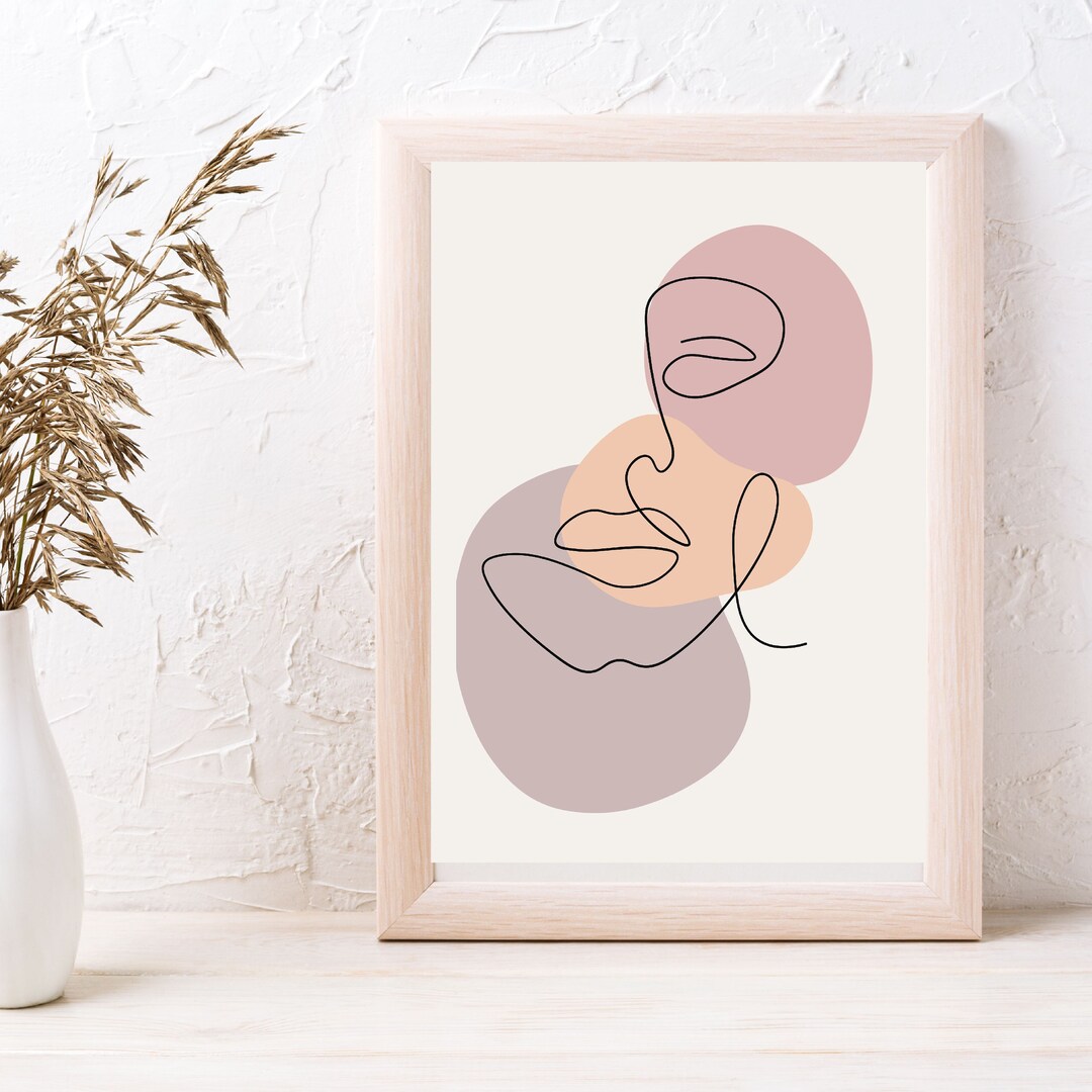 Abstract Face Printable Wall Art Love Gift Prints Downloadable Home ...