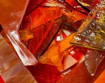 Red Stained Glass Scrap- 1 Lb. - Etsy