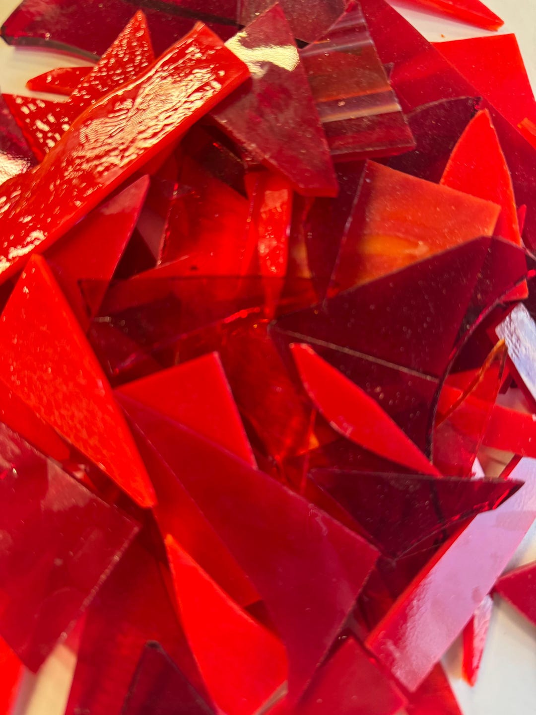 Red Stained Glass Scrap- 1 Lb. - Etsy