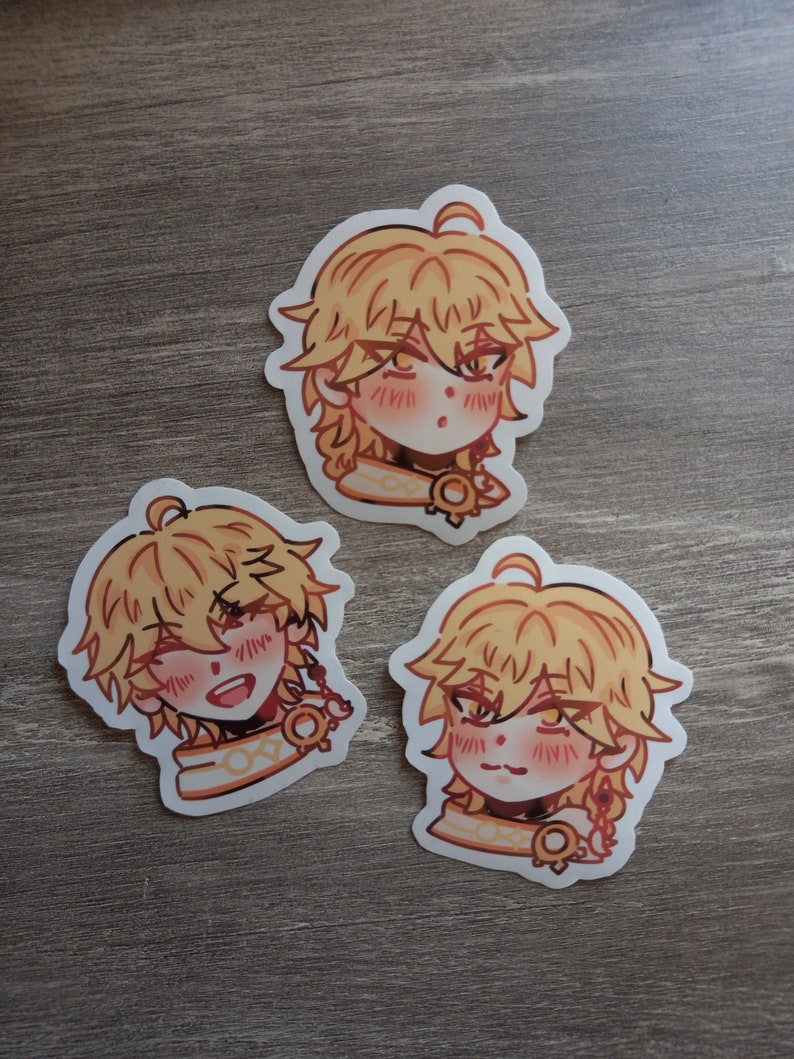 Aether Genshin Impact Vinyl Sticker Set Glossy Waterproof - Etsy