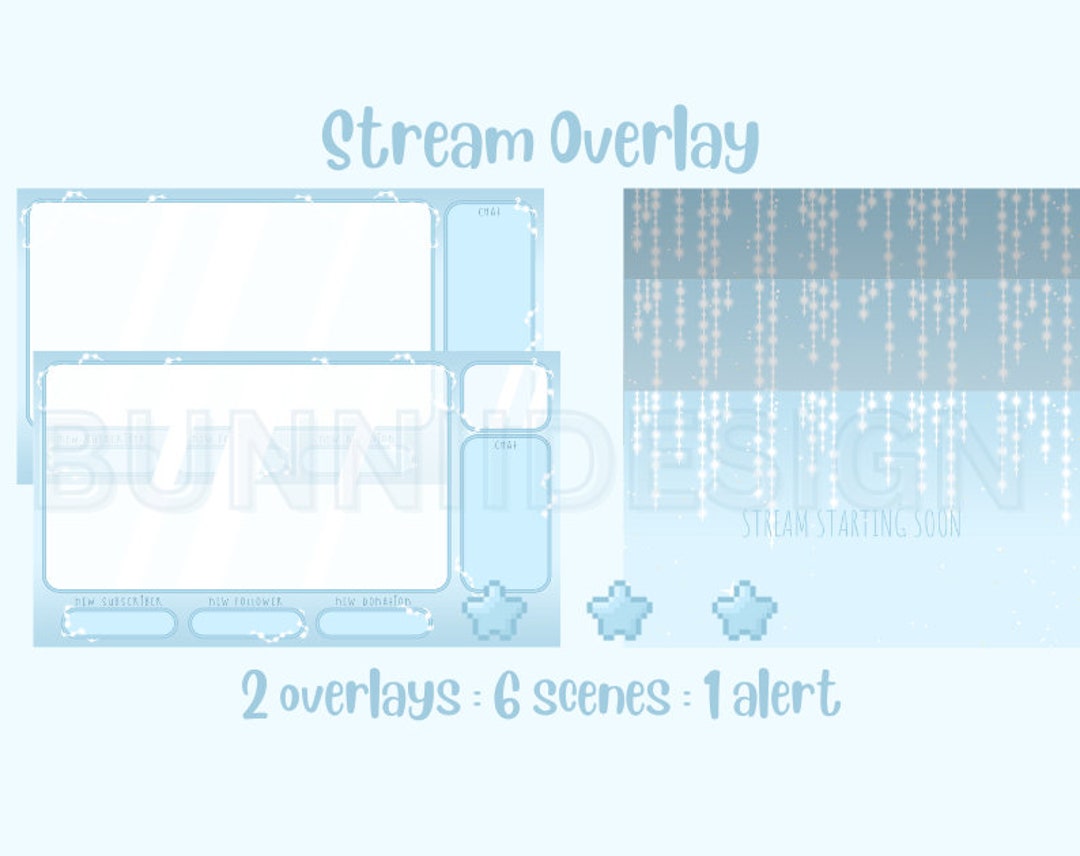 Pastel Blue Twitch Stream Overlay Package - Etsy