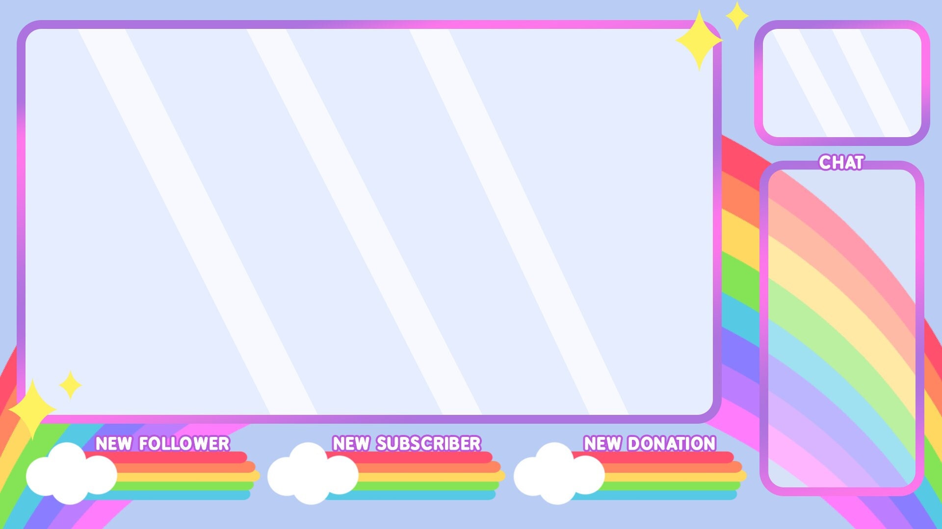 Cute Rainbow Twitch Stream Overlay Package - Etsy