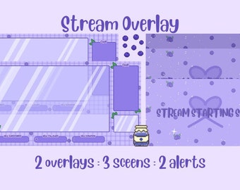 Blueberry Cow Twitch Overlays Overlay Package Animated Scenes Blue ...
