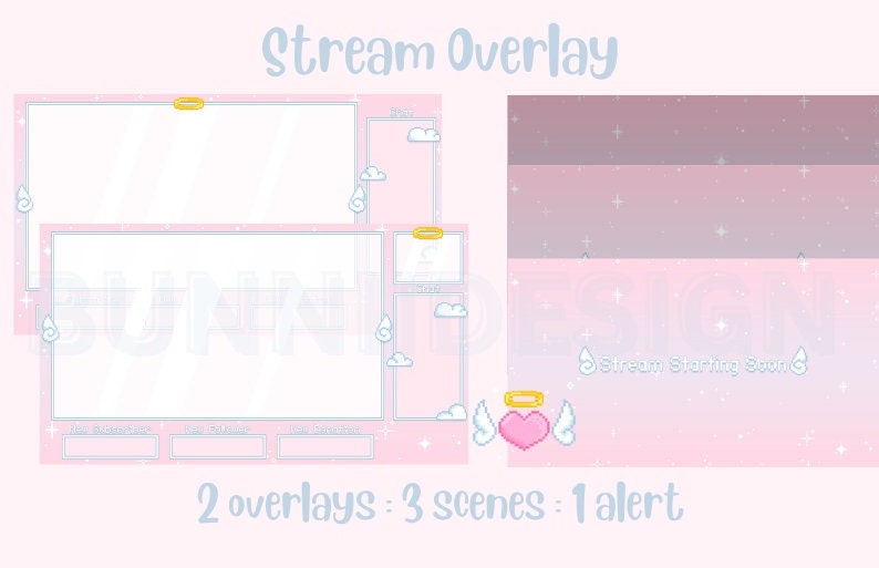 Sparkling Angel Twitch Stream Overlay Package - Etsy