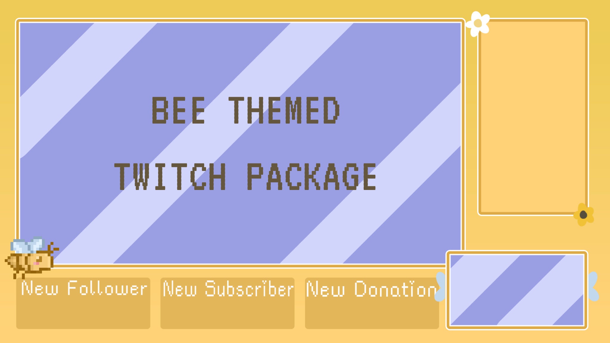 Cute Bee Themed Twitch Package Overlay, Scenes - Etsy Canada