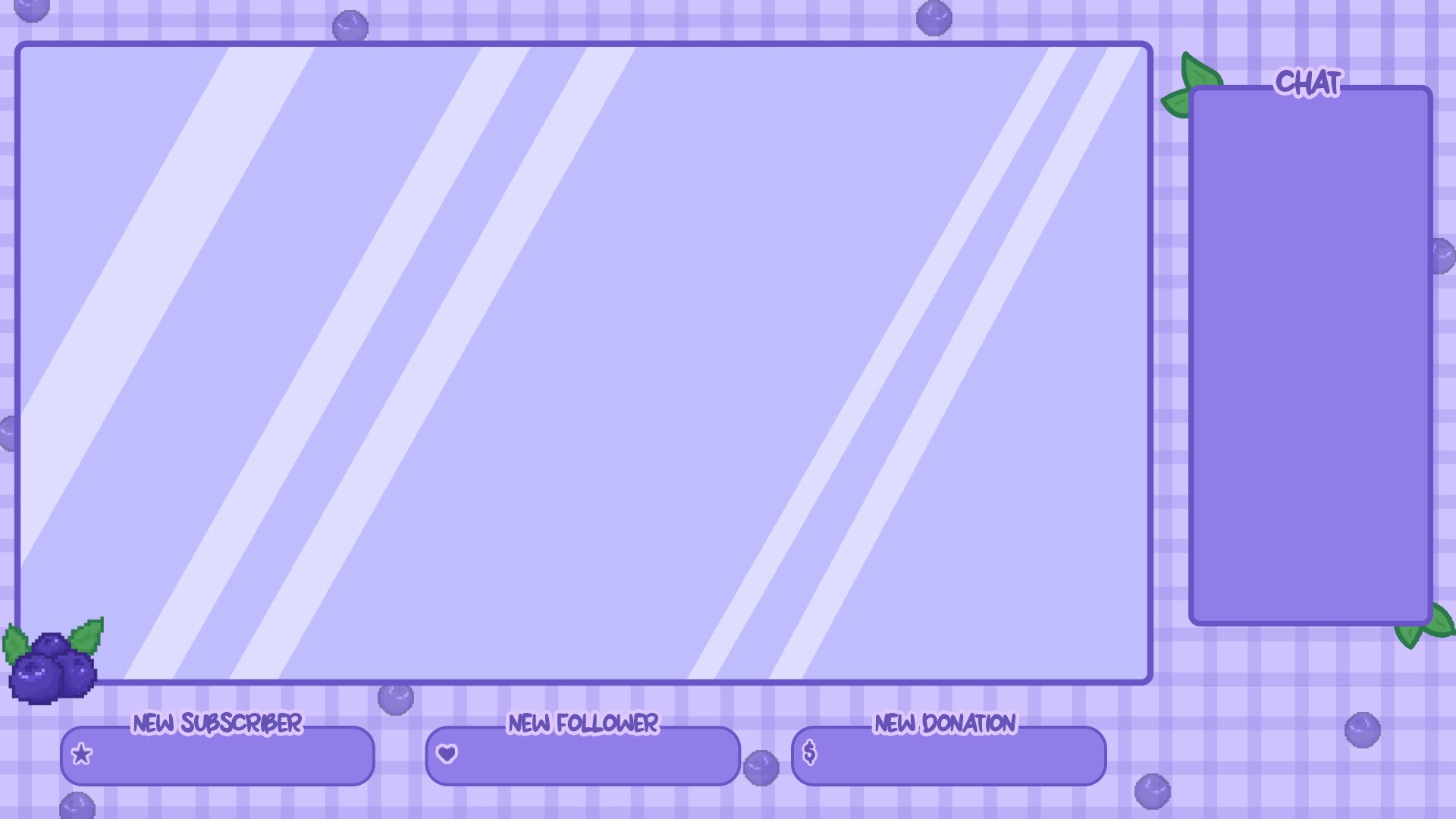 Cute Blueberry Twitch Overlay Package - Etsy