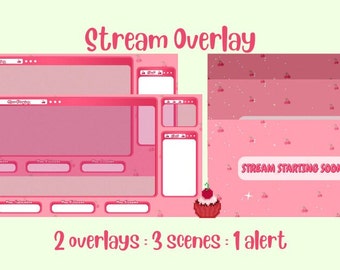 Animated Browser Stream Overlay, Cherry Twitch Overlay Package, Lovely ...