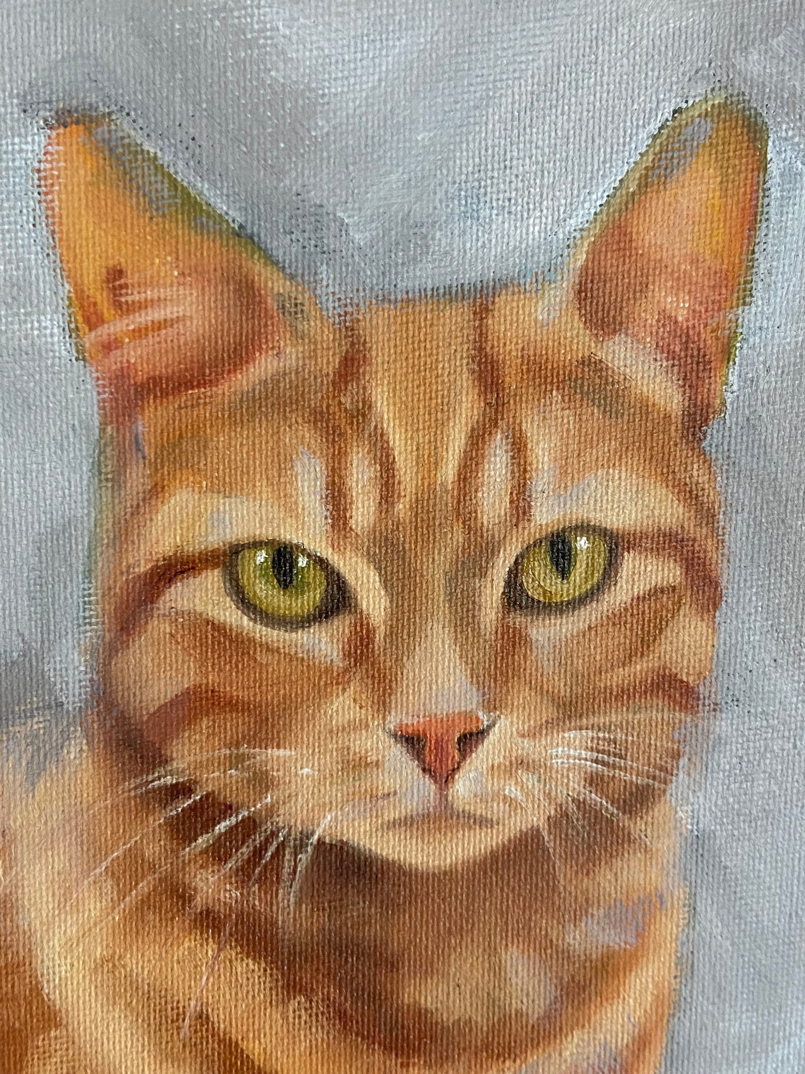 Orange Tabby Cat Painting, Original Oil Painting on Canvas, Hand ...