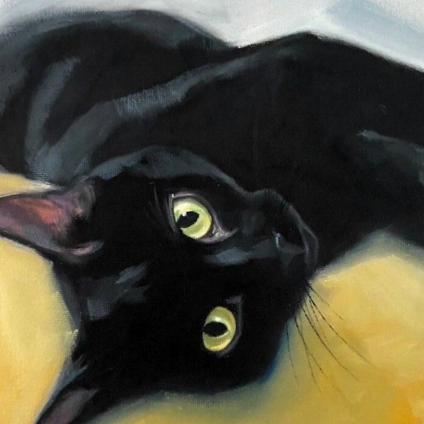 Black Cat Art - Etsy