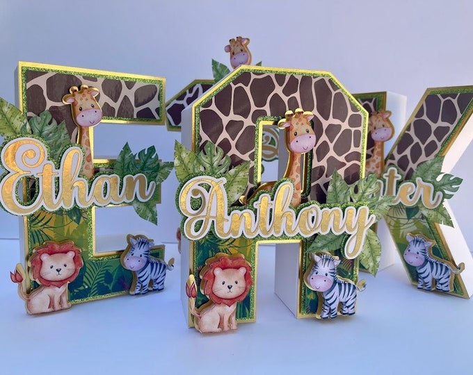 Safari Themed Happy Birthday Banner Jungle Theme Birthday Banner Young ...