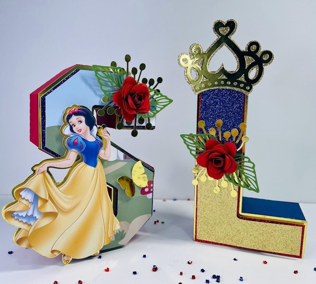 Snow White 3D Letters -snow White Birthday - Snow White Party - Snow ...