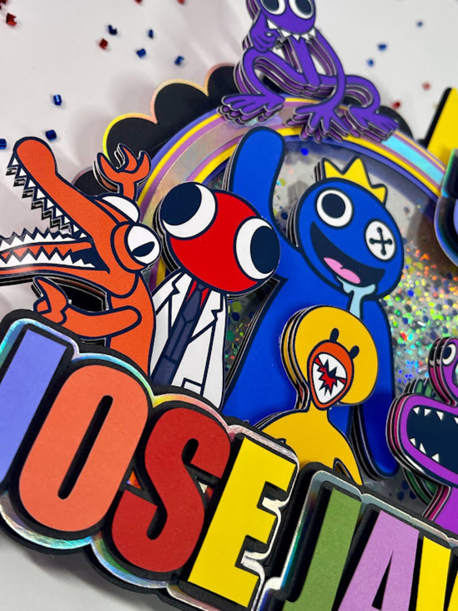 Rainbow Friends Cake Topper Cake Topper Rinbow Friends - Etsy