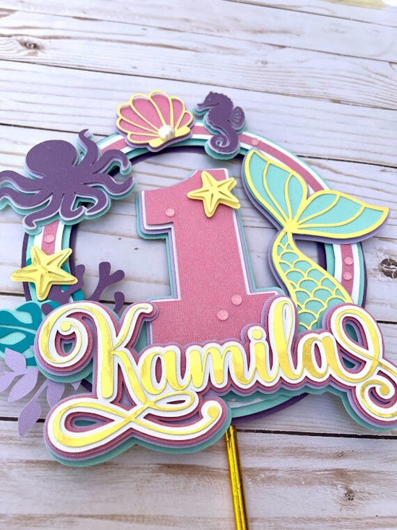 Mermaid Cake Topper Mermaid Topper Mermaid Party Decor - Etsy