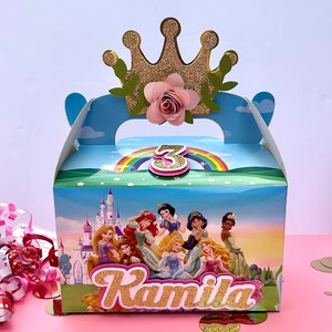 Princess Personalized Favor Boxes - Princess Birthday Decor - Princess ...