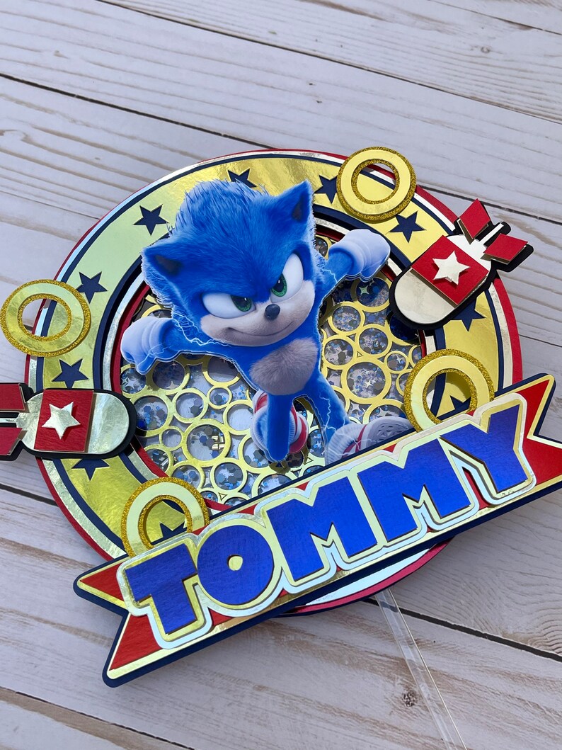 Cake Topper Sonic Sonic the Hedgehog Birthday Sonic - Etsy