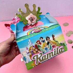 Princess Personalized Favor Boxes - Princess Birthday Decor - Princess ...