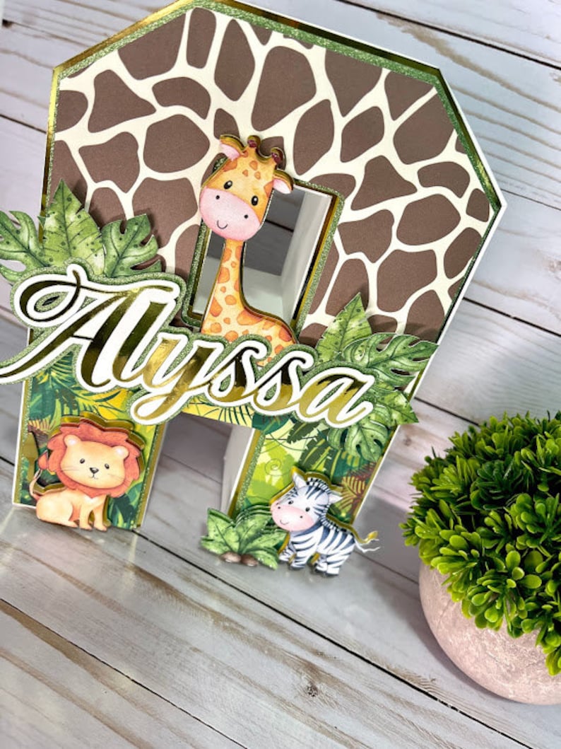 Letter 3D Safari Birthday Safarai Decorations Safari - Etsy