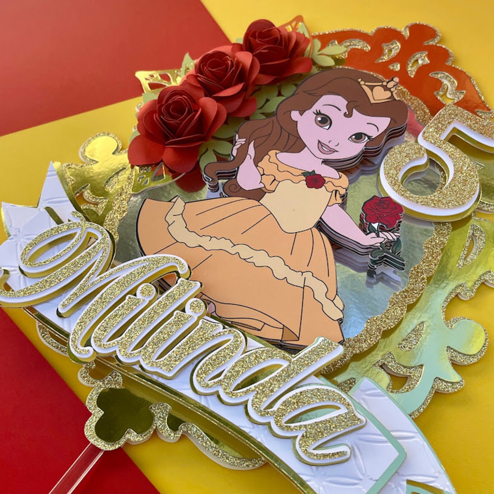 Baby Belle Cake Topper - Princess Belle - Princess Birthday Party ...