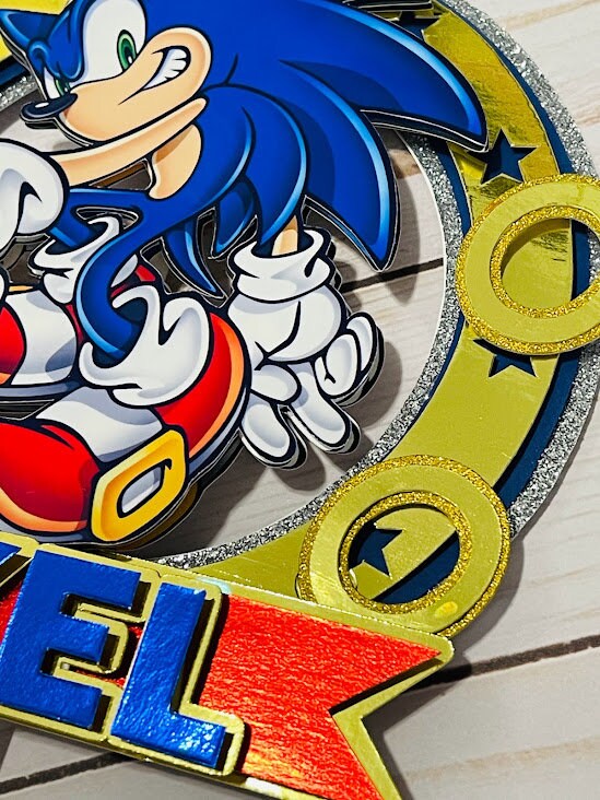 Cake Topper Sonic Sonic the Hedgehog Birthday Sonic - Etsy