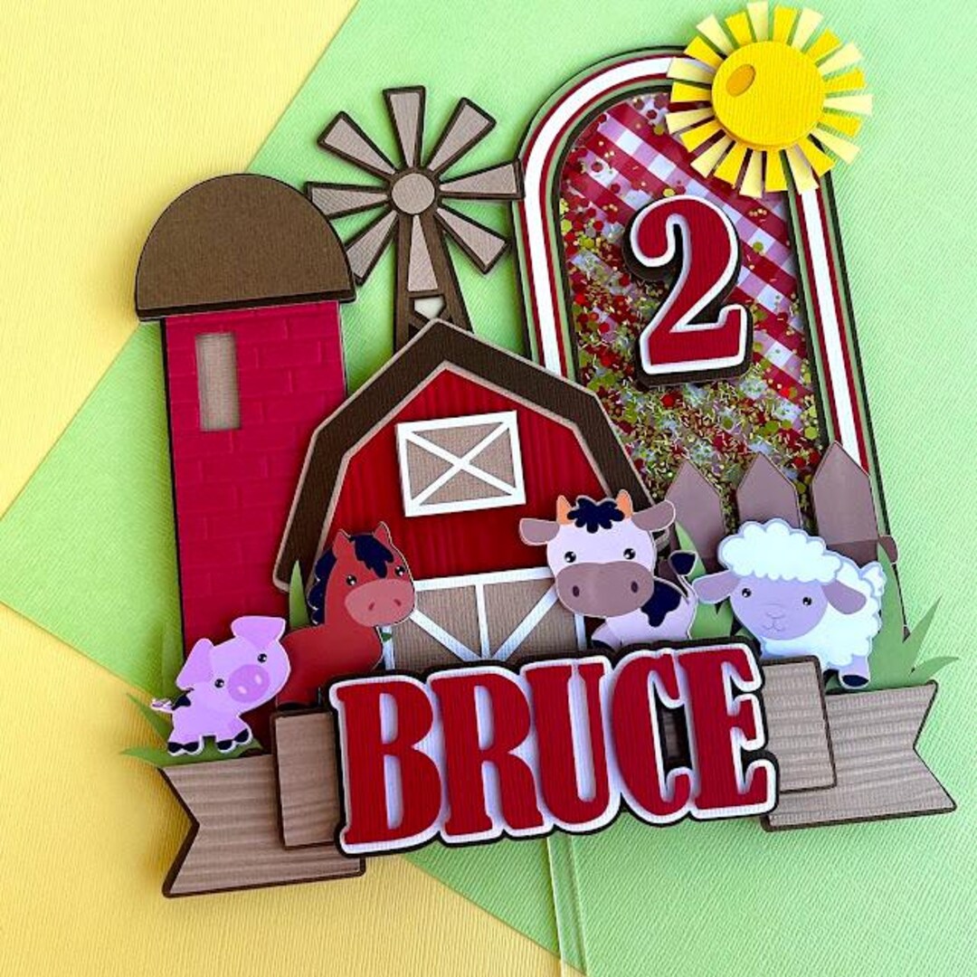 Farm Cake Topper - Cute Farm Cake Topper - Farm Party Decor - Farm ...