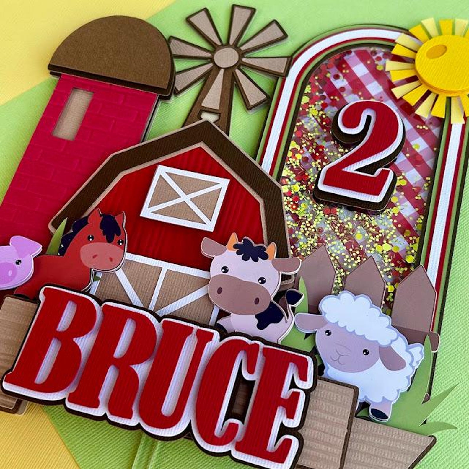 Farm Cake Topper - Cute Farm Cake Topper - Farm Party Decor - Farm ...