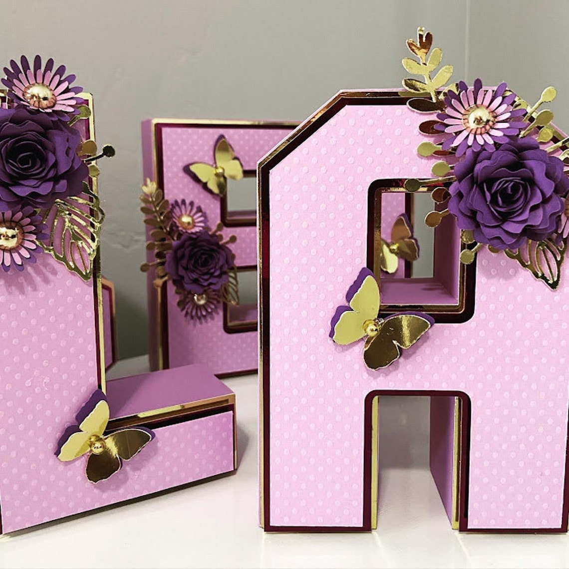 Letter 3D Letter Flower Flower Birthday flower - Etsy