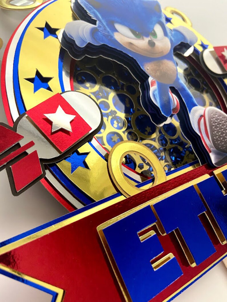 Cake Topper Sonic Sonic the Hedgehog Birthday Sonic - Etsy